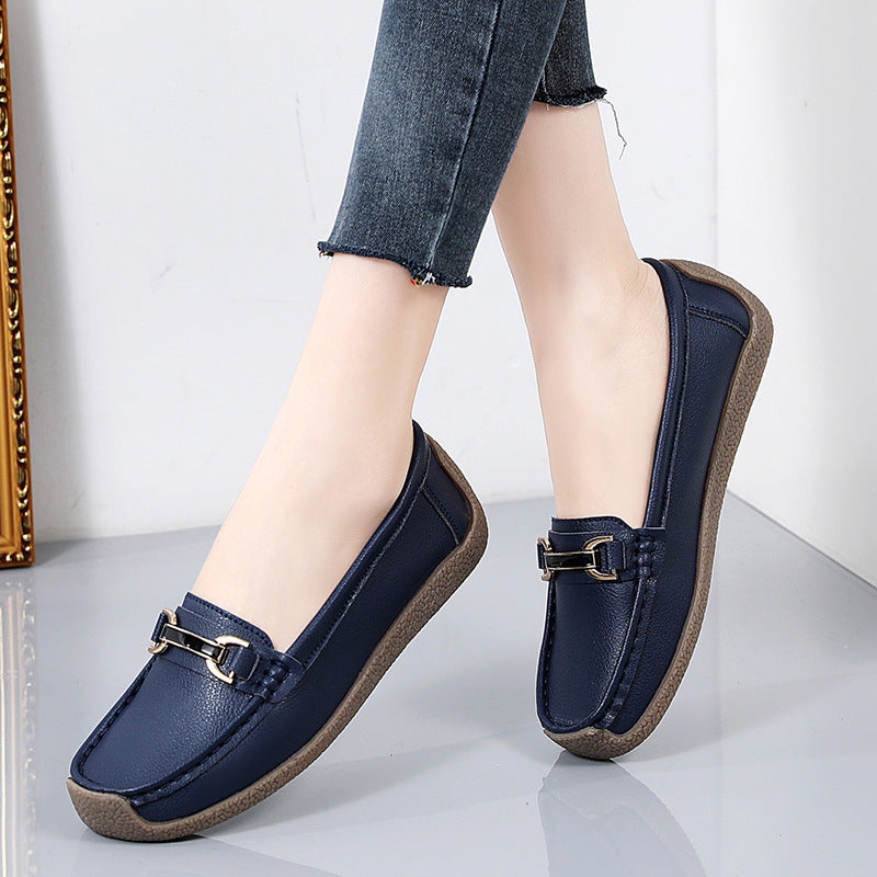 Mocassins à enfiler avec boucle en métal - Semelles antidérapantes ...